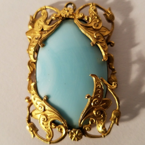 Vintage | Jewelry | Vintage Polished Stone Filigree Pendant | Poshmark